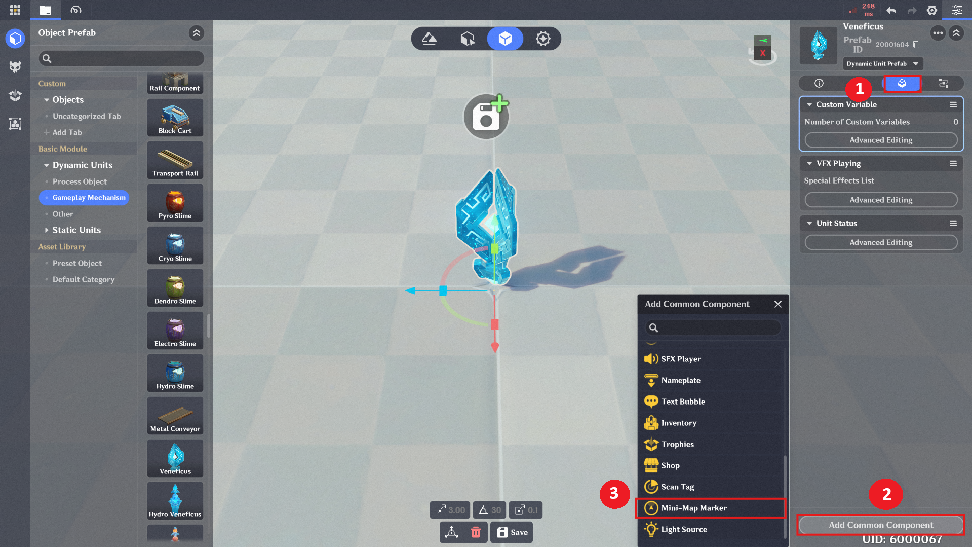 2. Add a marker in In-Game Editor