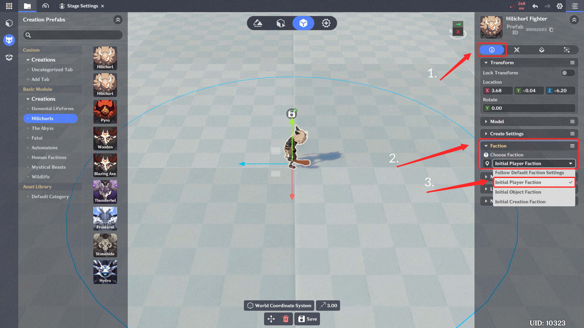 4. [In-Game Editor] Creations (Monsters) Placement and Testing