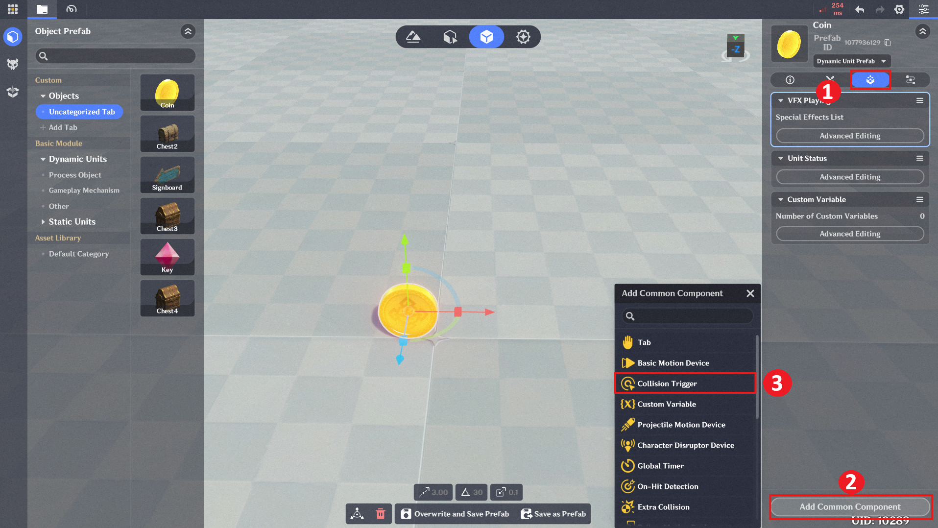 2. Using [In-Game Editor] to Add Triggers