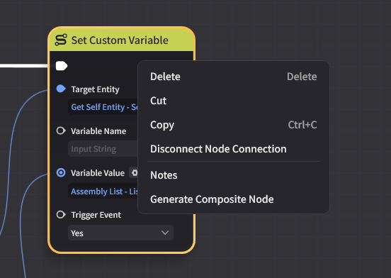 Right-Click Menu Actions (Pins)
