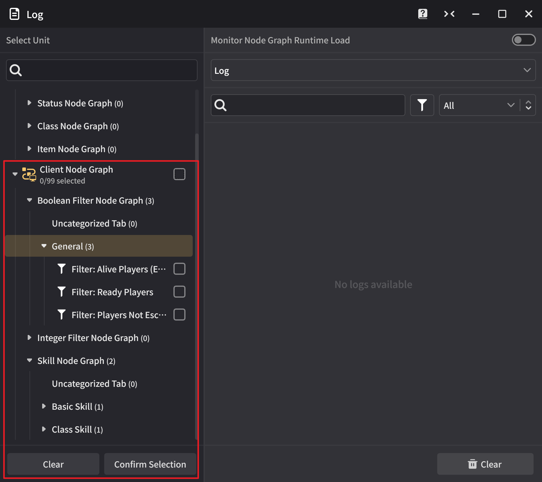 New feature: Select all node graphs of this type.