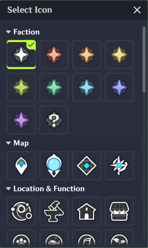 Offers a variety of icons to choose from